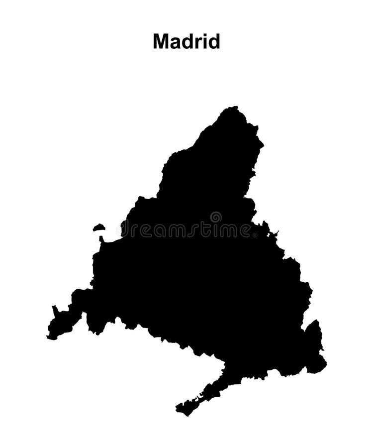 Madrid outline map stock illustration. Illustration of detailed - 360427099