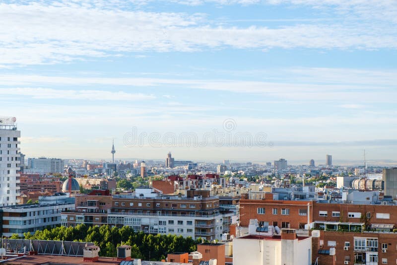 Madrid Panoramic Arial View from Rooftop Editorial Image - Image of ...