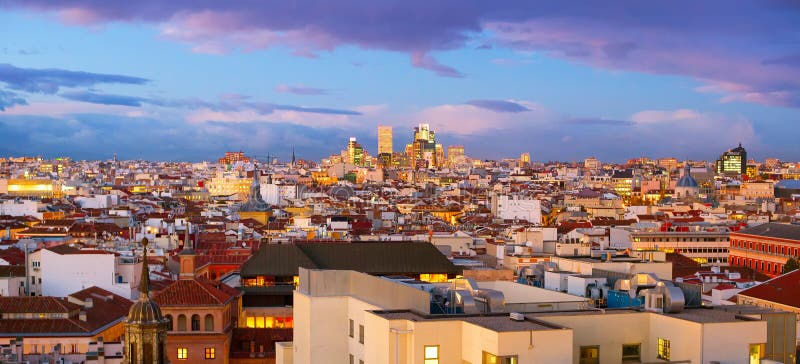 Madrid Panoramic View, Spain Stock Photo - Image of dark, ctba: 93587278
