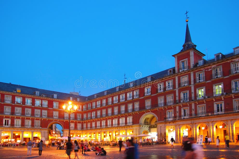 Madrid Plaza Mayor Typical Square in Spain Stock Photo - Image of ...