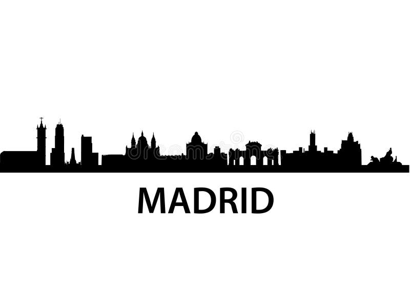 Vector Illustration of Cityscape Skyline of Madrid, Spain Stock Vector ...