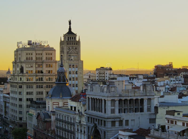 Madrid Skyline editorial stock photo. Image of high, madrid - 81290383