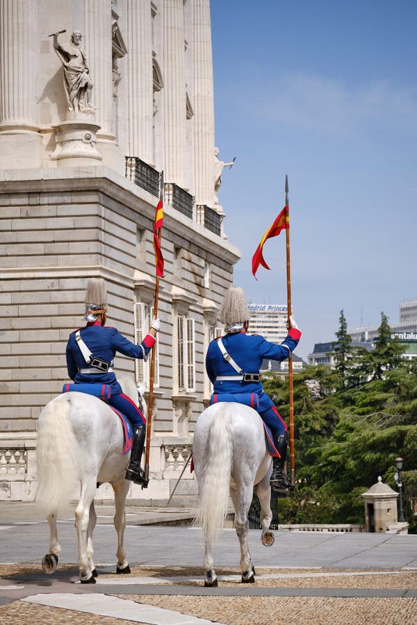 Madrid, Spain - 3 April 2021. Changing of the Guard at Madrid Royal ...