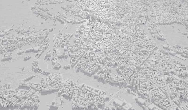 Madrid, Spain City Map Aerial View. Minimal Design Stock Illustration ...