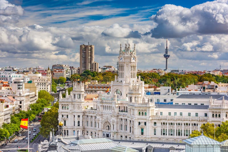 Madrid, Spain skyline stock image. Image of scenery, european - 82497223