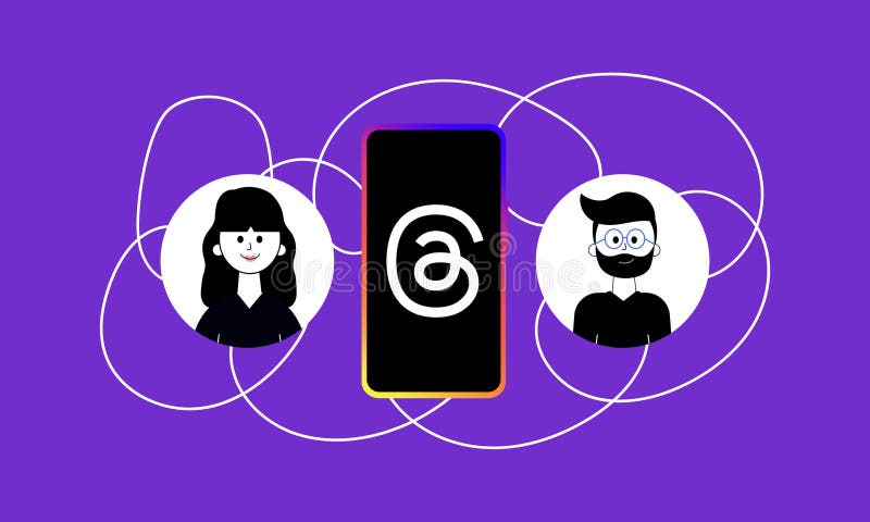 Madrid, Spain - July, 2023: Threads App Logo on a Mobile in the Middle ...