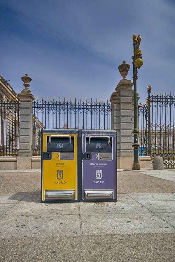 Two Trash Cans in Madrid for Sorting Different Types of Waste into ...