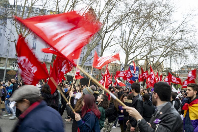 MADRID, SPAIN - MARCH 8, 2020: 8M March through the Streets of Madrid ...