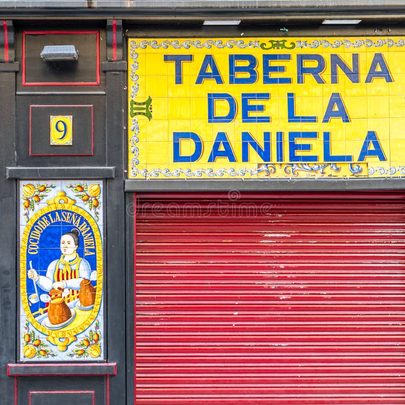 Facade of Taberna De La Daniela, Traditional Restaurant in Madrid ...