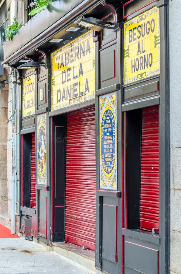 Facade of Taberna De La Daniela, Traditional Restaurant in Madrid ...