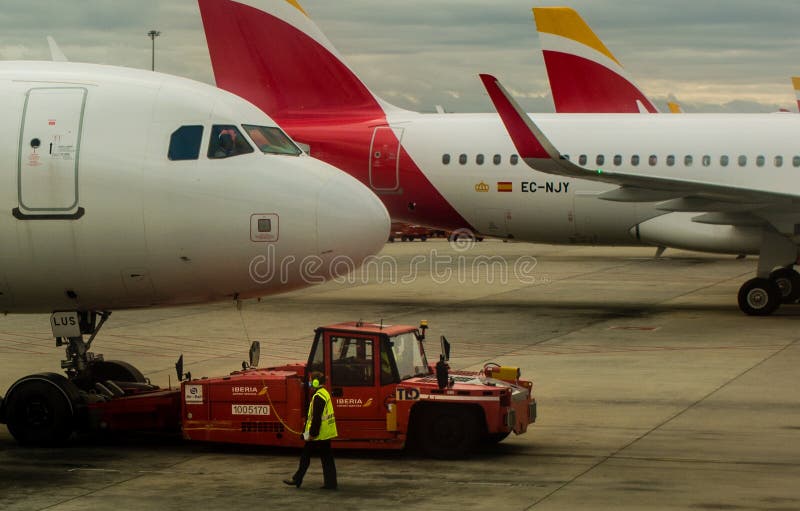 Madrid, Spain, October 4, 2020: People Working at the Airport Editorial ...