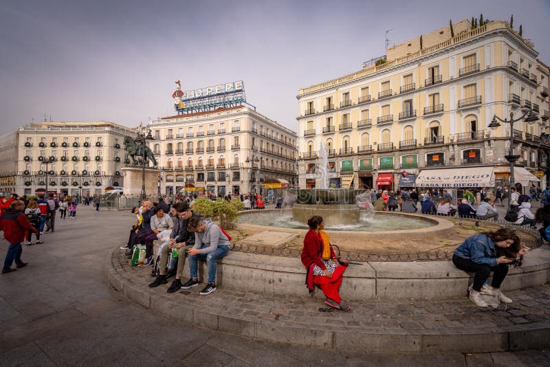 Puerta Del Sol Square, Madrid, Spain Editorial Photography - Image of ...