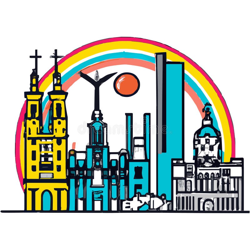 Madrid, Spain Travel Illustration Stock Vector - Illustration of ...