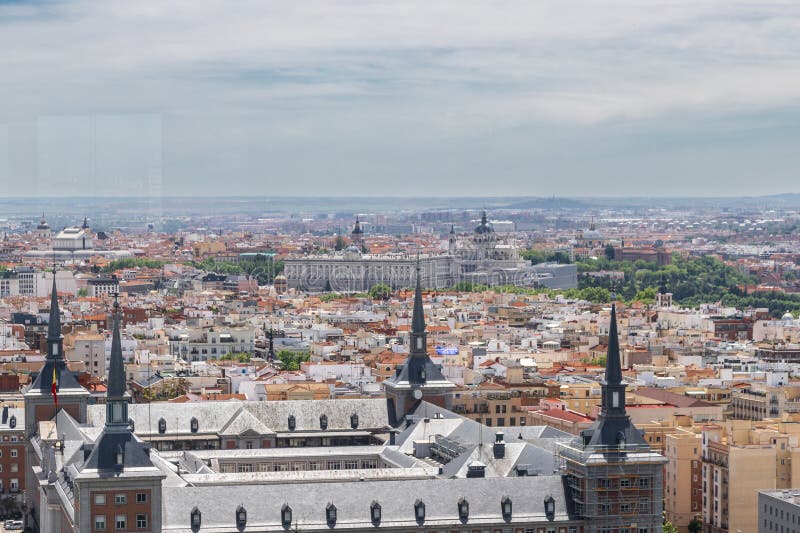 A View from the Observation Deck of the Moncloa Tower Over Madrid City ...