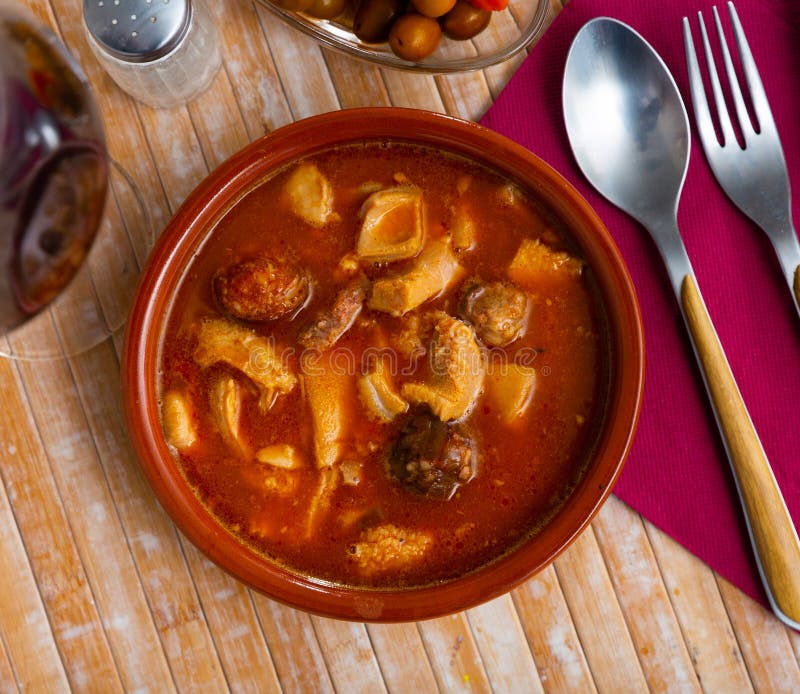 Madrid-style Tripe Served on Table Stock Photo - Image of feast ...