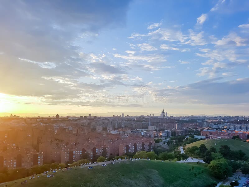 Madrid at Sunset stock photo. Image of light, metropolis - 227740112