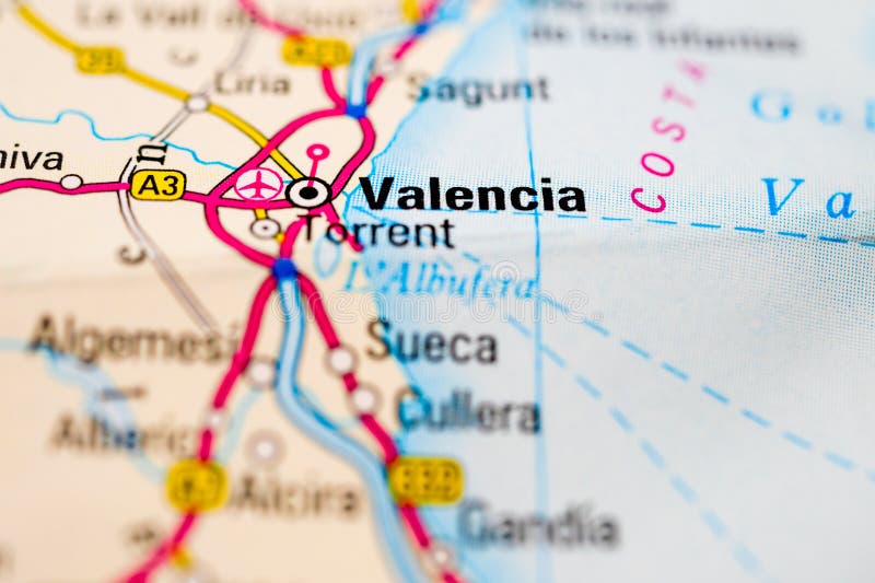 Madrid and Surrounding Highways on Road Map.. Stock Photo - Image of ...