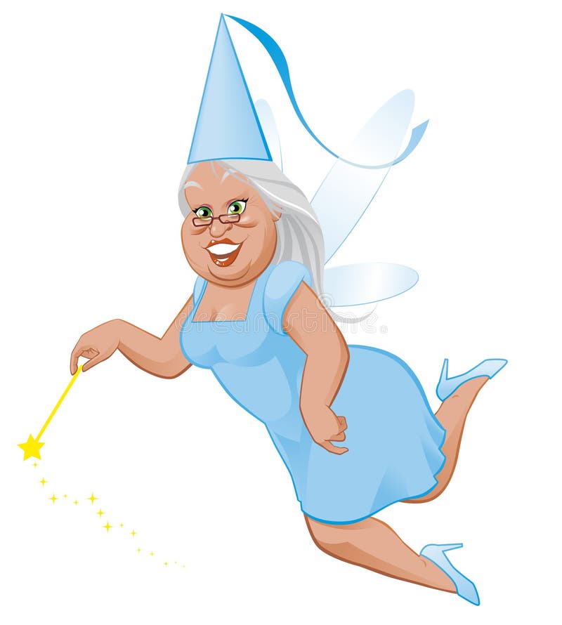 Hada Madrina De La Historieta Ilustración del Vector - Ilustración de ...