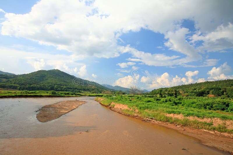 Mae Chaem River Against Blue Sky in Chiang Mai Stock Photo - Image of ...