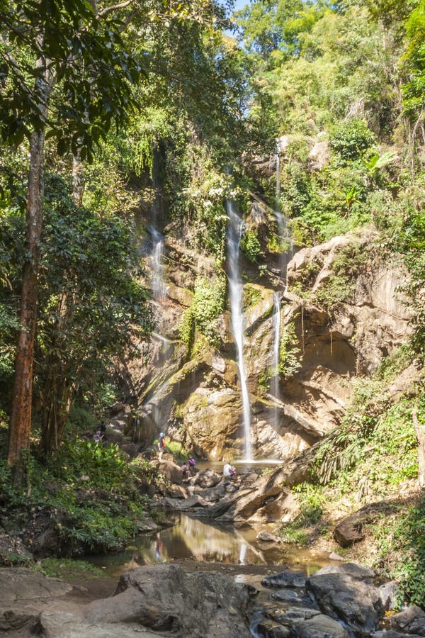 Mae Sa waterfall, Thailand stock image. Image of park - 148525731