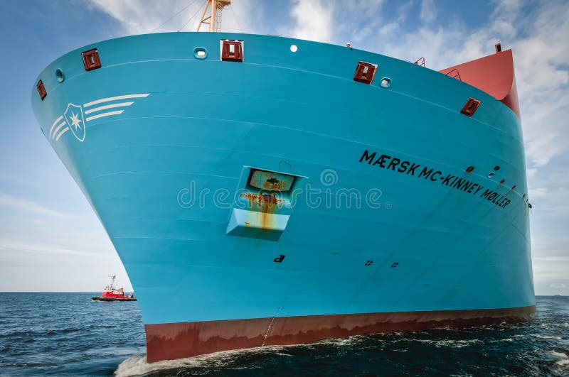 Maersk Container Ship in Poland Editorial Photography - Image of moller ...