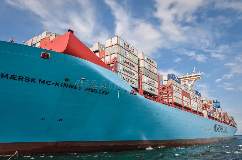 Maersk Container Ship in Poland Editorial Stock Image - Image of polish ...