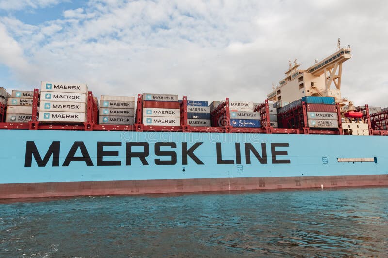 Maersk Container Ship in Poland Editorial Photography - Image of ...