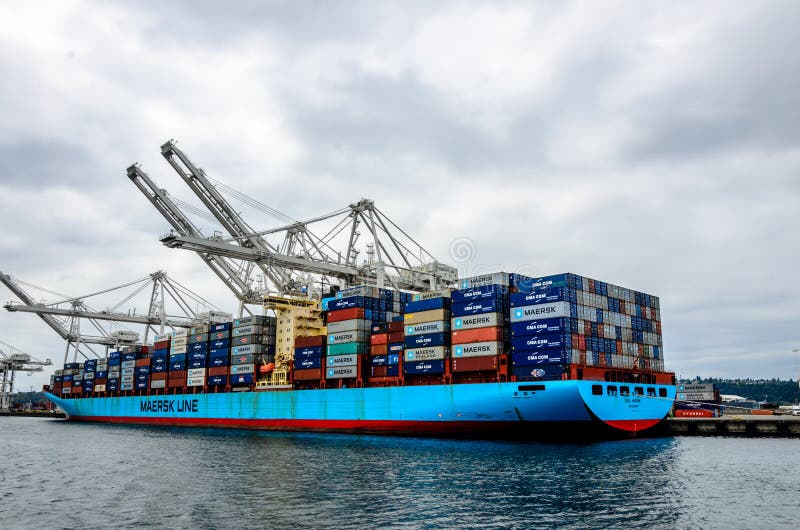 Maersk Group Container Ship Editorial Stock Image - Image of water ...