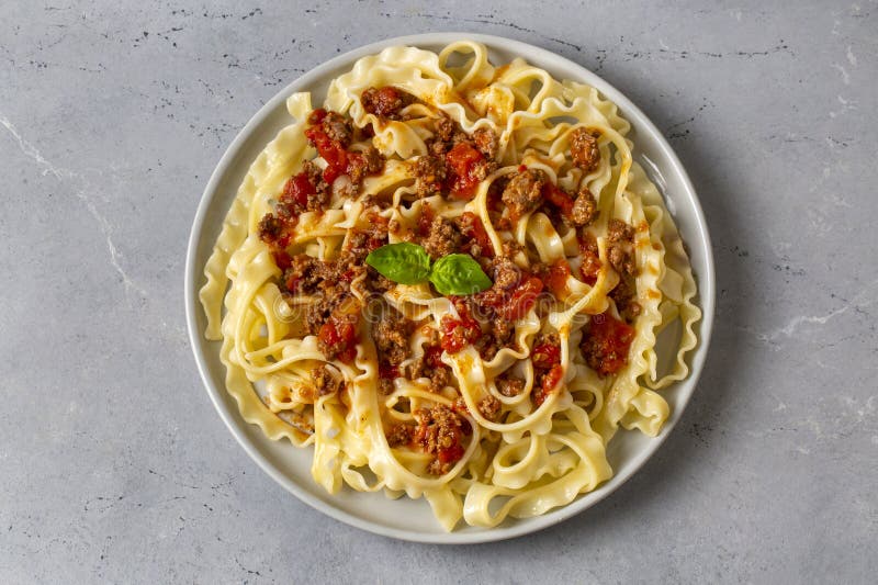 Mafalde or Mafalda or Mafaldine Pasta Bolognese Stock Image - Image of ...