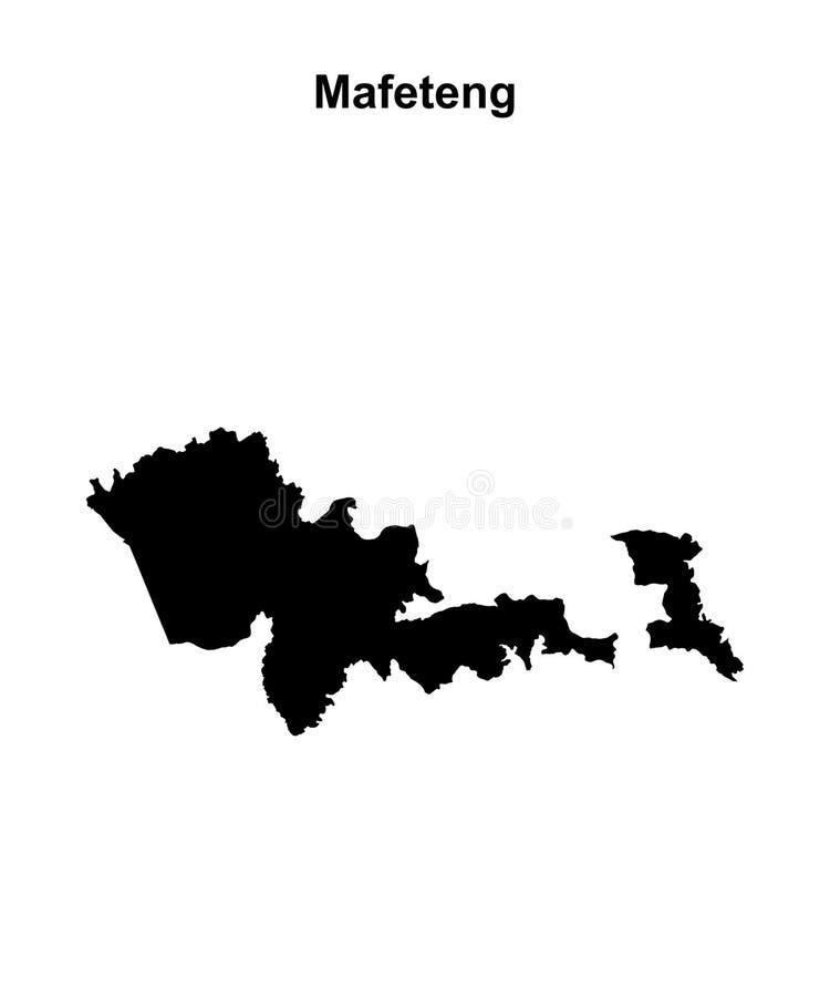 Mafeteng outline map stock illustration. Illustration of districts ...
