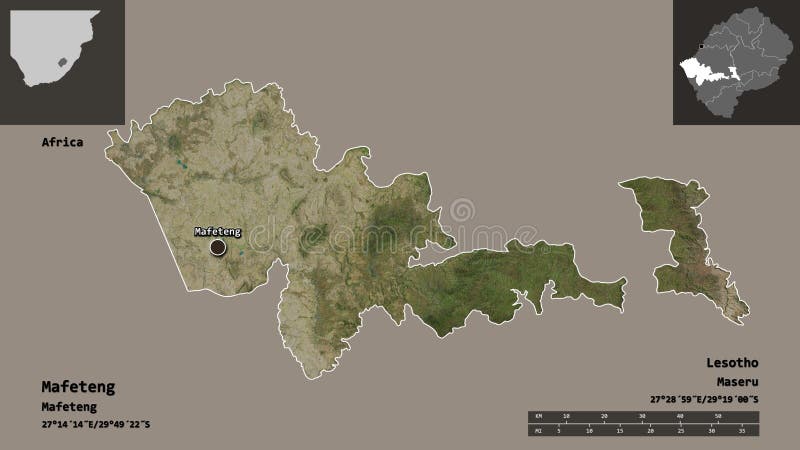 Mafeteng District Districts of Lesotho, Kingdom of Lesotho Map Vector ...
