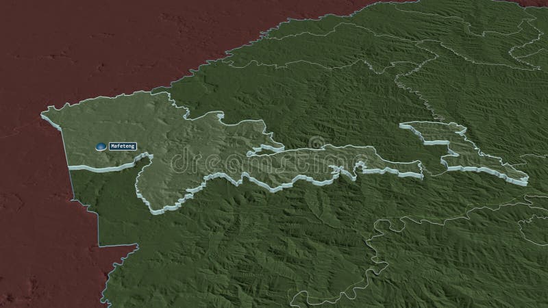 Mafeteng, Lesotho - Extruded with Capital. Administrative Stock ...