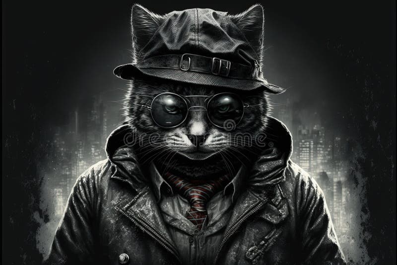 Mafia Boss Cat Portrait Illustration Generative Ai Stock Illustration ...