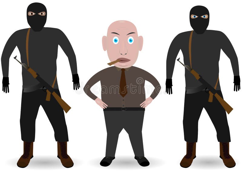 Pop Art Mafia Boss with Gun and Golden Tooth Stock Vector ...