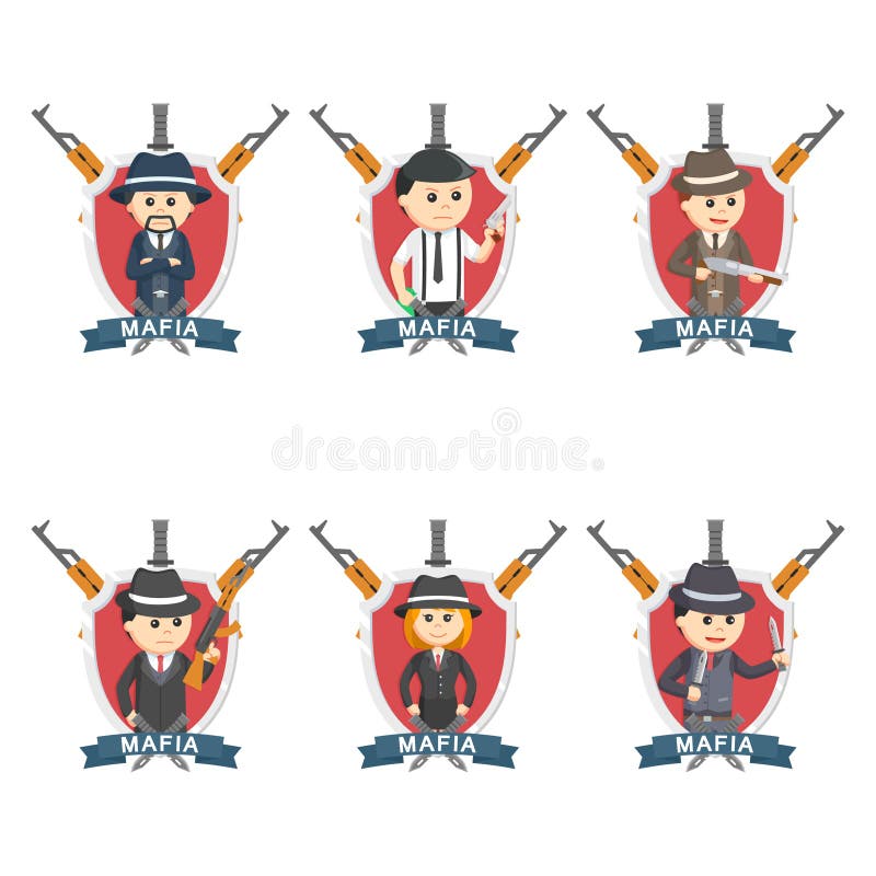 Mafia Character Profession Design Vector Stock Vector - Illustration of ...