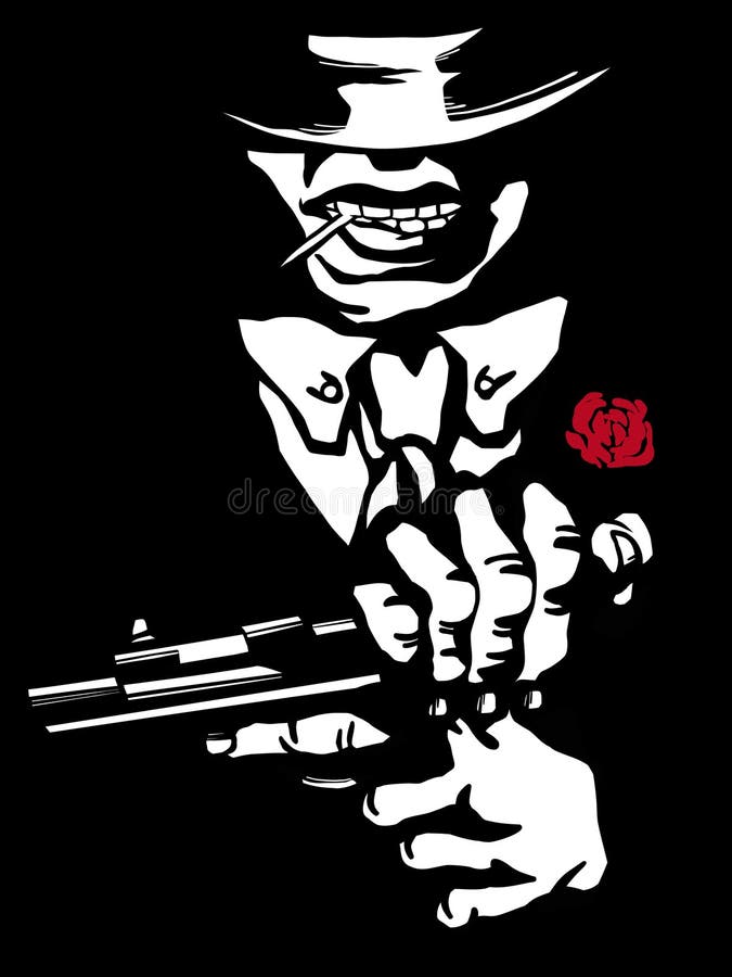 Mafia with His Reloading Gun Stock Vector - Illustration of emblem ...
