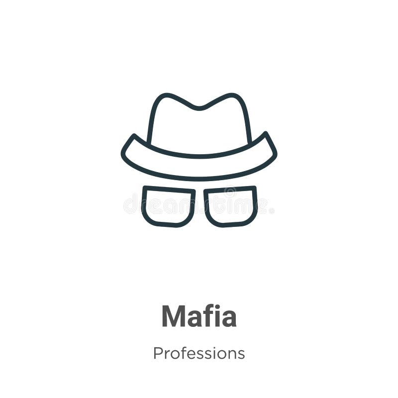 Mafia Outline Vector Icon. Thin Line Black Mafia Icon, Flat Vector ...