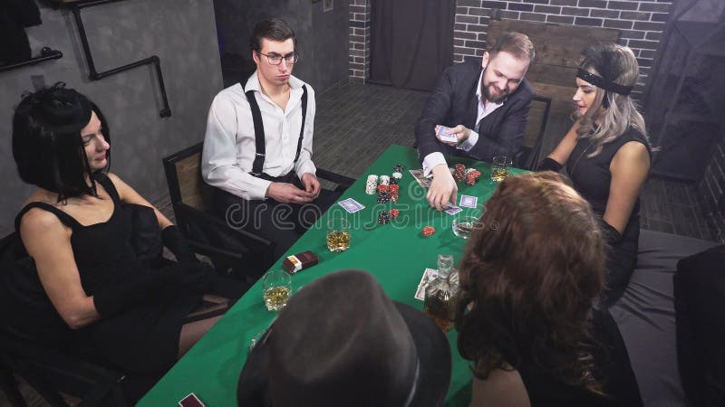 Mafia Playing Poker at the Table Stock Video - Video of deck, casino ...