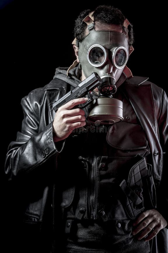 Mafia, Thief, Armed Man with Black Leather Jacket, Dangerous Stock ...