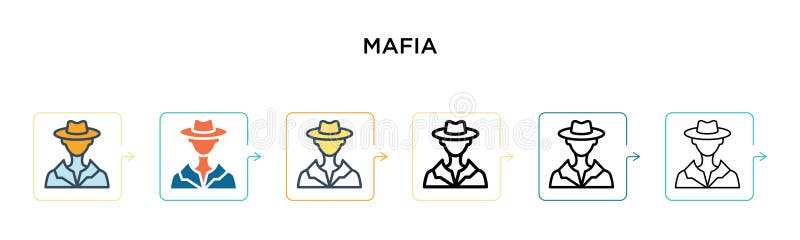 Mafia Vector Icon in 6 Different Modern Styles. Black, Two Colored ...