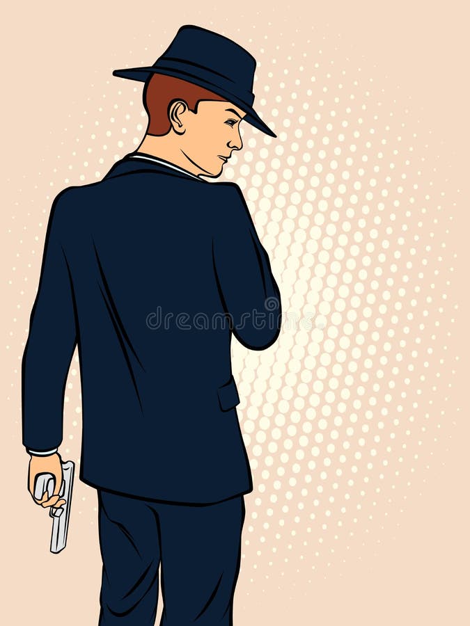 Mafioso with Gun. Pop Art Mafia Boss Stock Vector - Illustration of ...