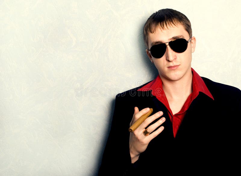 Mafioso man stock photo. Image of criminal, bandit, cigar - 4179518