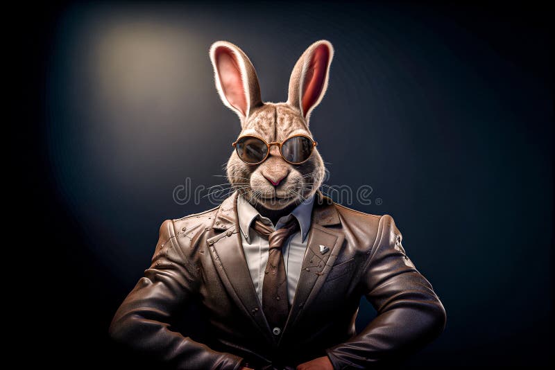 Mafioso rabbit stock illustration. Illustration of animal - 296266354