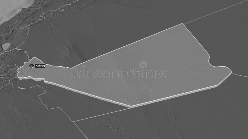 Mafraq, Jordan - Extruded with Capital. Bilevel Stock Illustration ...