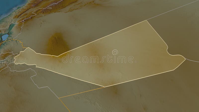 Mafraq, Jordan - Outlined. Relief Stock Illustration - Illustration of ...