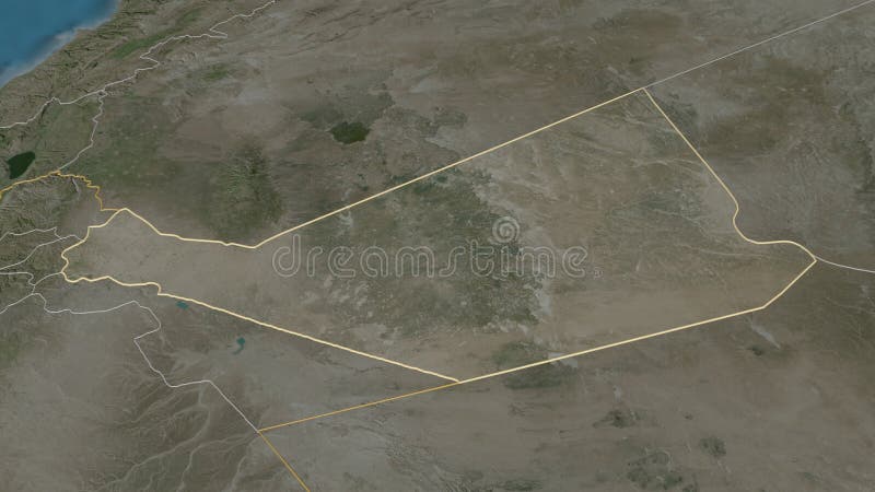 Mafraq, Jordan - Outlined. Satellite Stock Illustration - Illustration ...