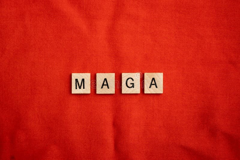 MAGA Concept with Wooden Tile Letters Stock Image - Image of wooden ...
