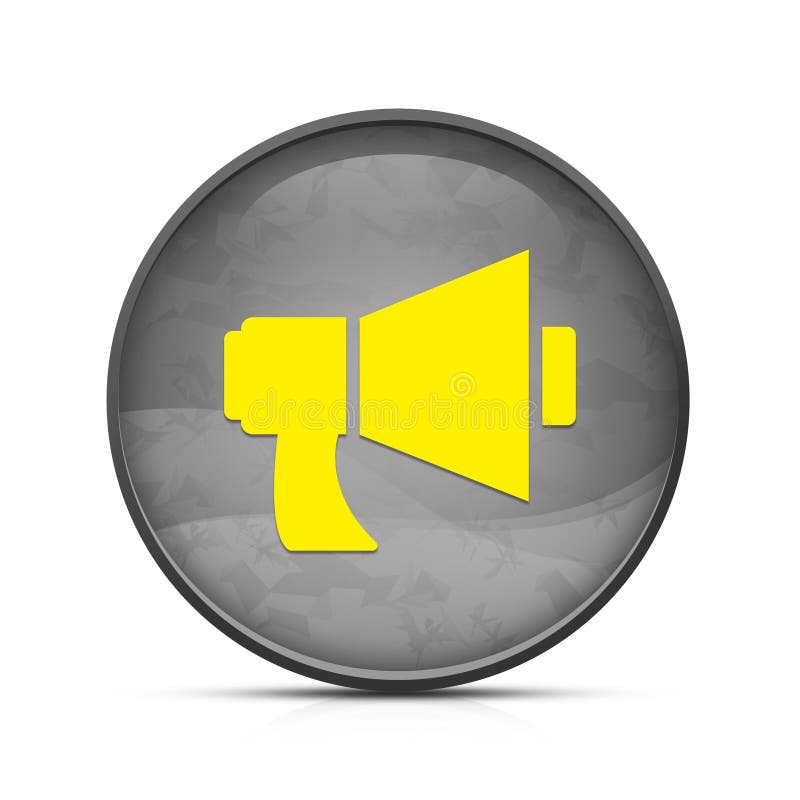 Magaphone Icon on Classy Splash Black Round Button Illustration Stock ...