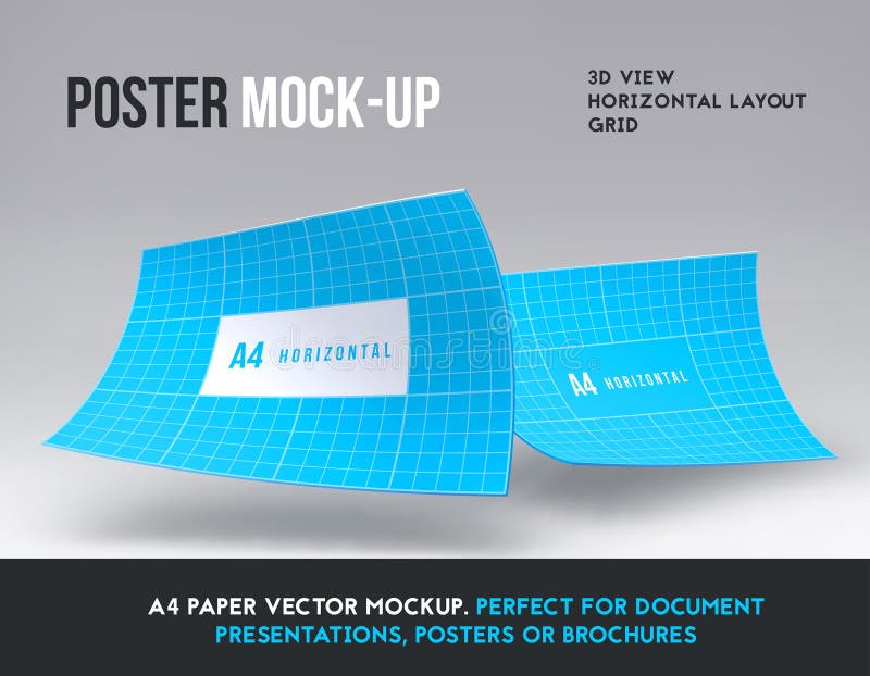 Magazine, Booklet or Brochure Horizontal Mockup Template Stock ...