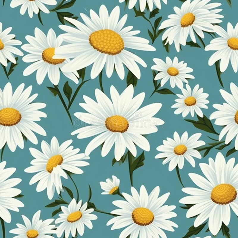 Magazine Cover Design with Greeting Card with Seamless Daisy Design ...